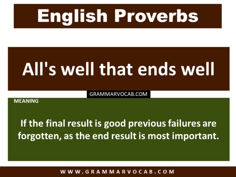 List of Proverbs in English - GrammarVocab