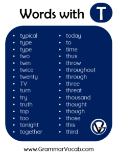 1000+ Most Common vocabulary Words in English from A-Z - GrammarVocab