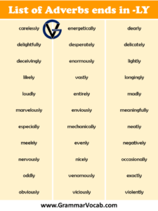 500+ List of Adverbs Ending in LY - Infographics and PDF - GrammarVocab