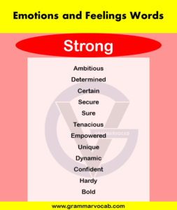 List of Emotions and Feelings Words - GrammarVocab