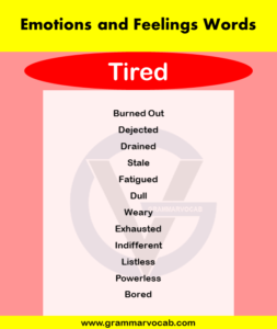 List of Emotions and Feelings Words - GrammarVocab