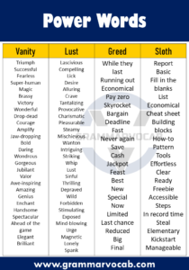 100+ List of Power Words in English - GrammarVocab
