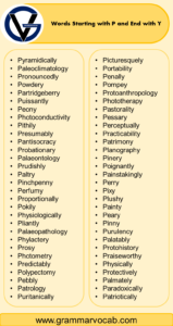 1000 Words That Begin with P and End with Y - GrammarVocab