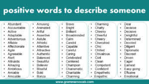 500 Positive Words List to Describe Someone - Positive Adjectives ...