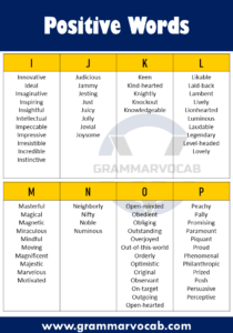 100+ List of Positive Words from A to Z - GrammarVocab