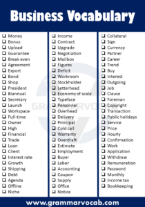 100+ English Business Vocabulary Words | Business English Words ...