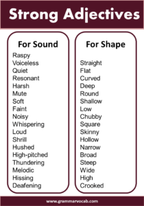 300+ List of Strong Adjectives Pdf - GrammarVocab