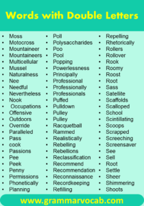 350+ English Words with Double Letters - GrammarVocab