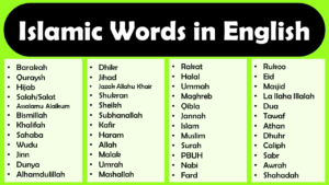 90+ Islamic Words in English - GrammarVocab