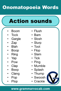 Examples of Onomatopoeia Words - GrammarVocab