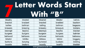 Seven Letter Words - GrammarVocab