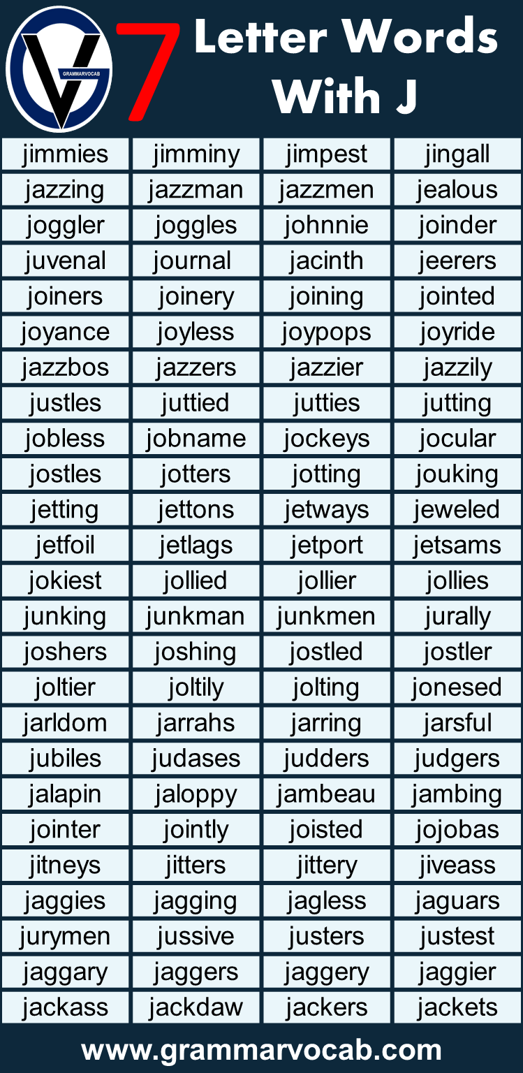 Seven Letter Words Starting With J GrammarVocab