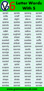 6-Letter Words That Start with S - GrammarVocab