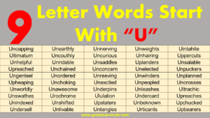 Nine Letter Words Starting With U - GrammarVocab