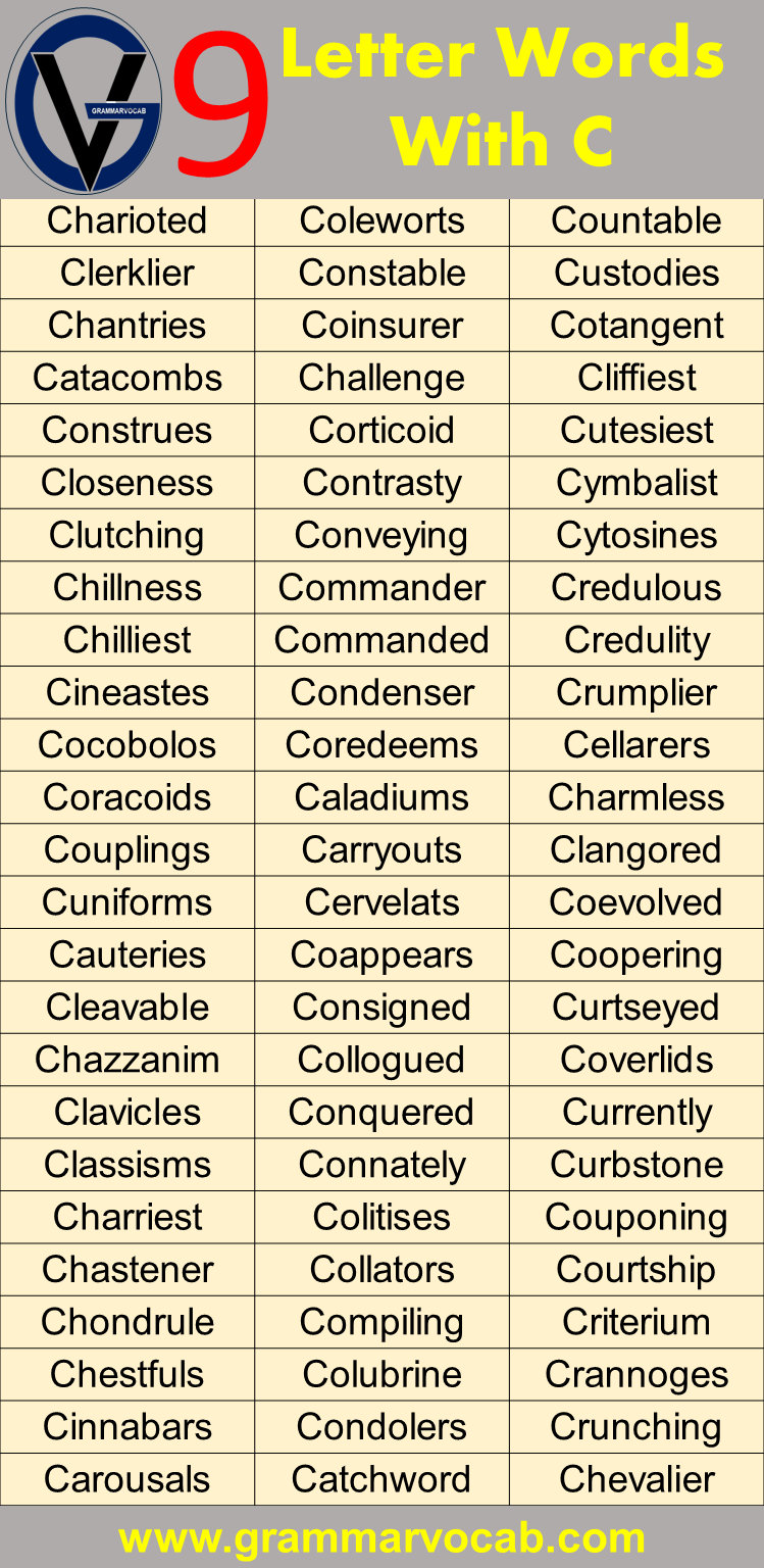 Nine Letter Words Starting With C GrammarVocab