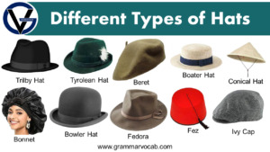 Different Types of Hats Names with Pictures | PDF - GrammarVocab