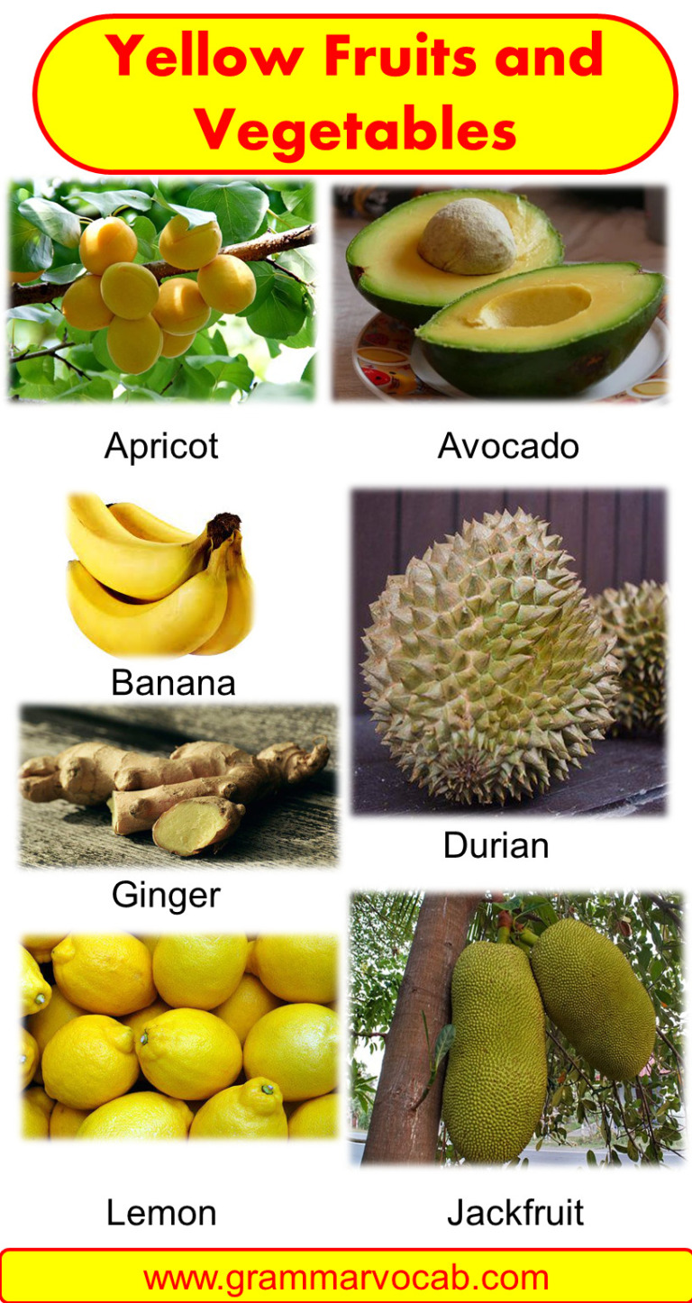 List of Yellow Fruits and Vegetables | Pictures , PDF - GrammarVocab