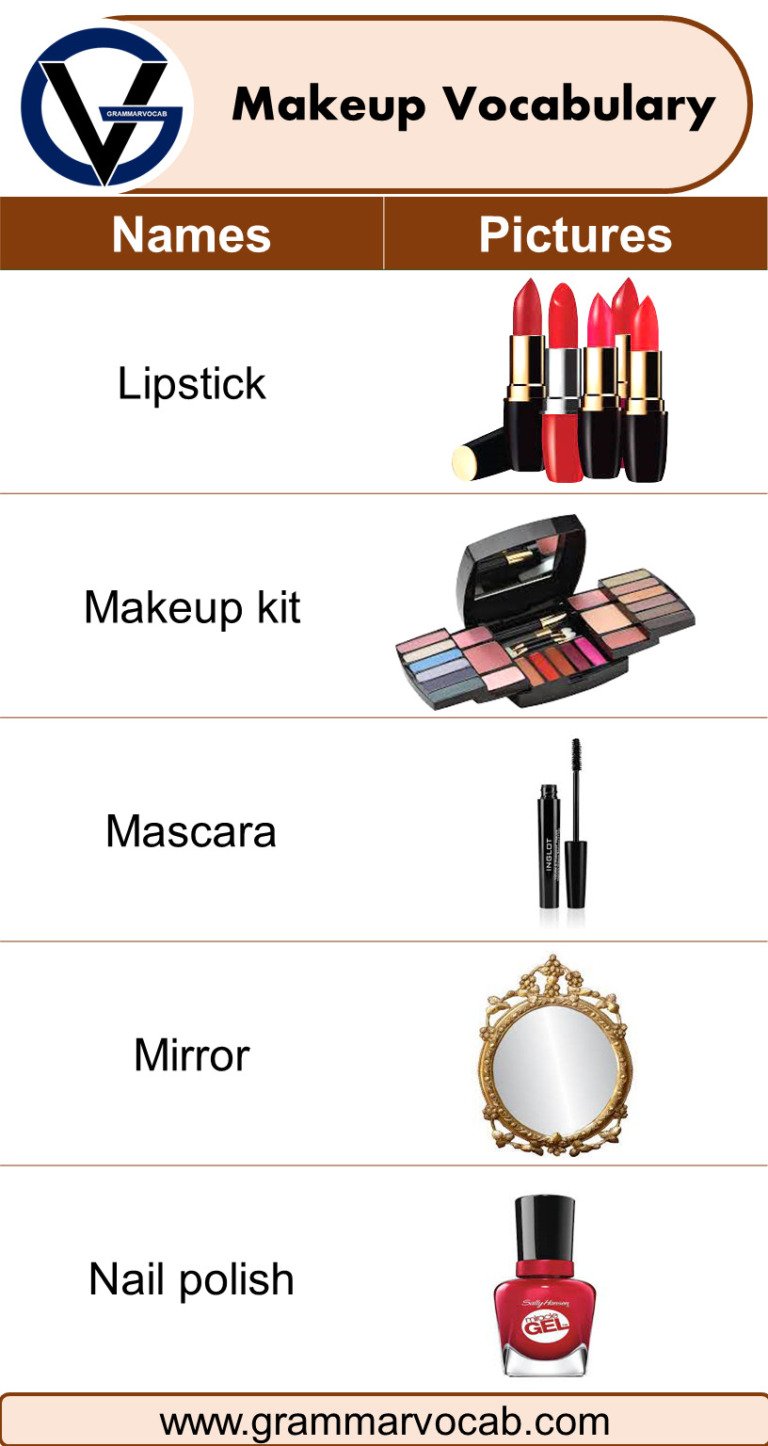 Makeup Vocabulary Words Makeup Items Images Grammarvocab