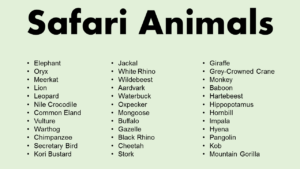 List of Safari Animals Names with Pictures - GrammarVocab