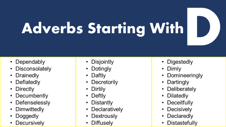 Adverbs That Start With D - GrammarVocab