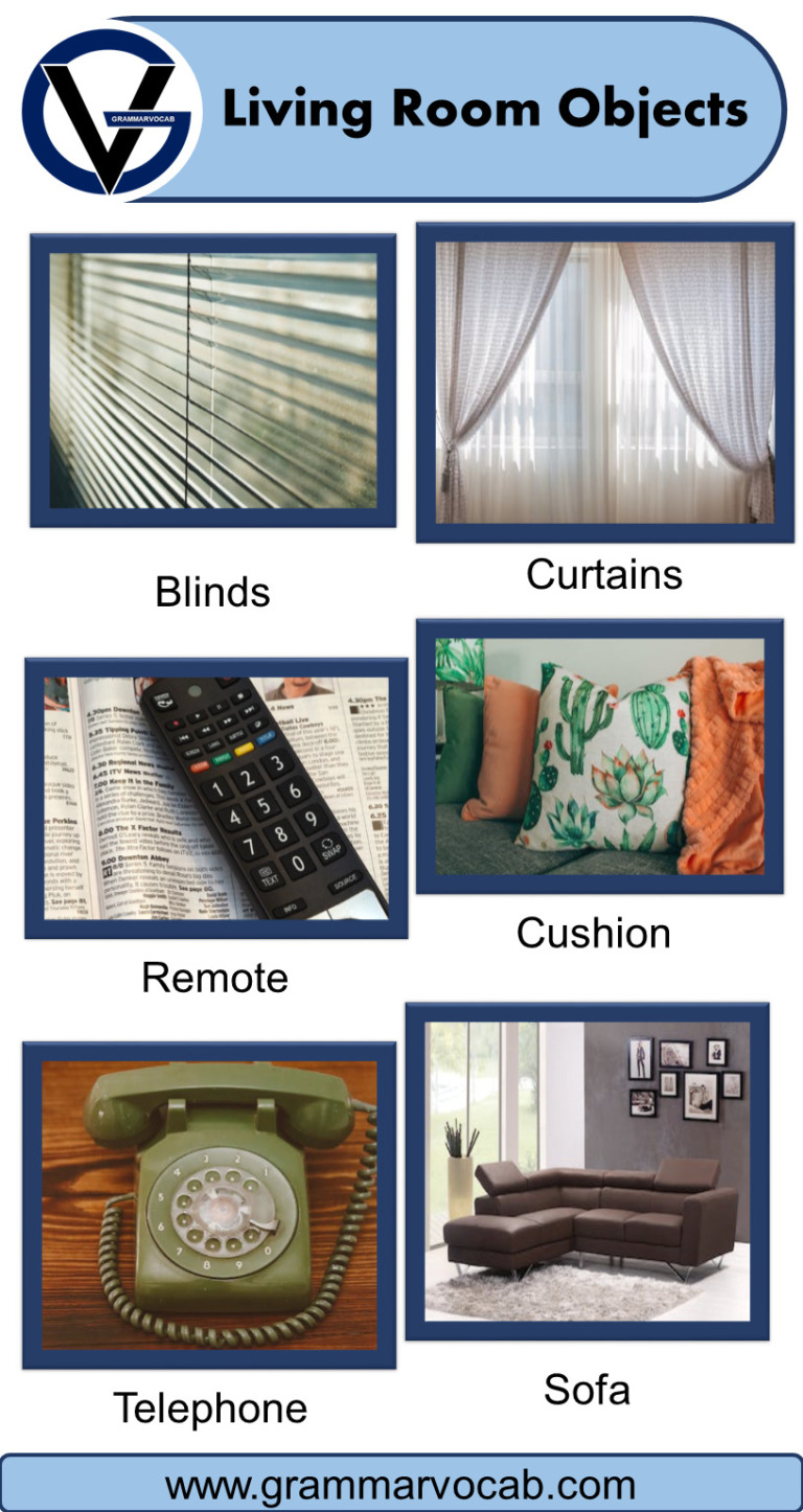 List of Living Room Objects Name & Pictures - GrammarVocab