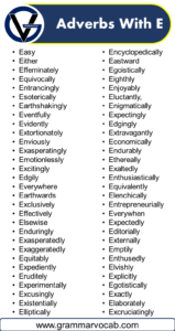 Adverbs That Start With E - Adverbs With E - GrammarVocab