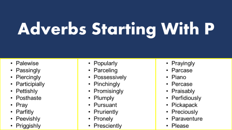 Adverbs Starting With P - List Of Adverb - GrammarVocab