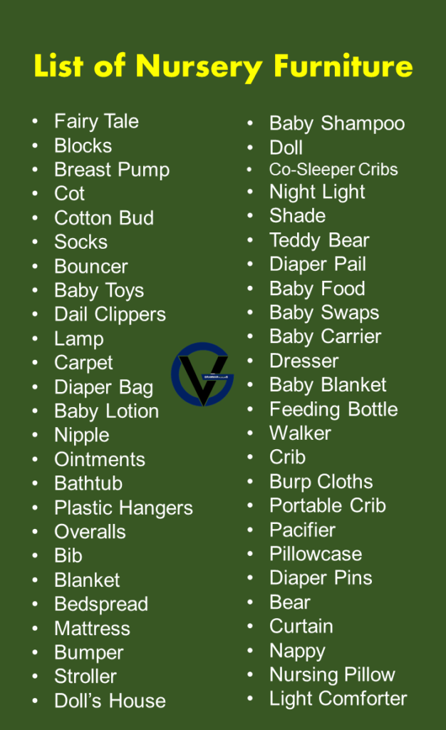 List of Nursery Furniture | Pictures - GrammarVocab