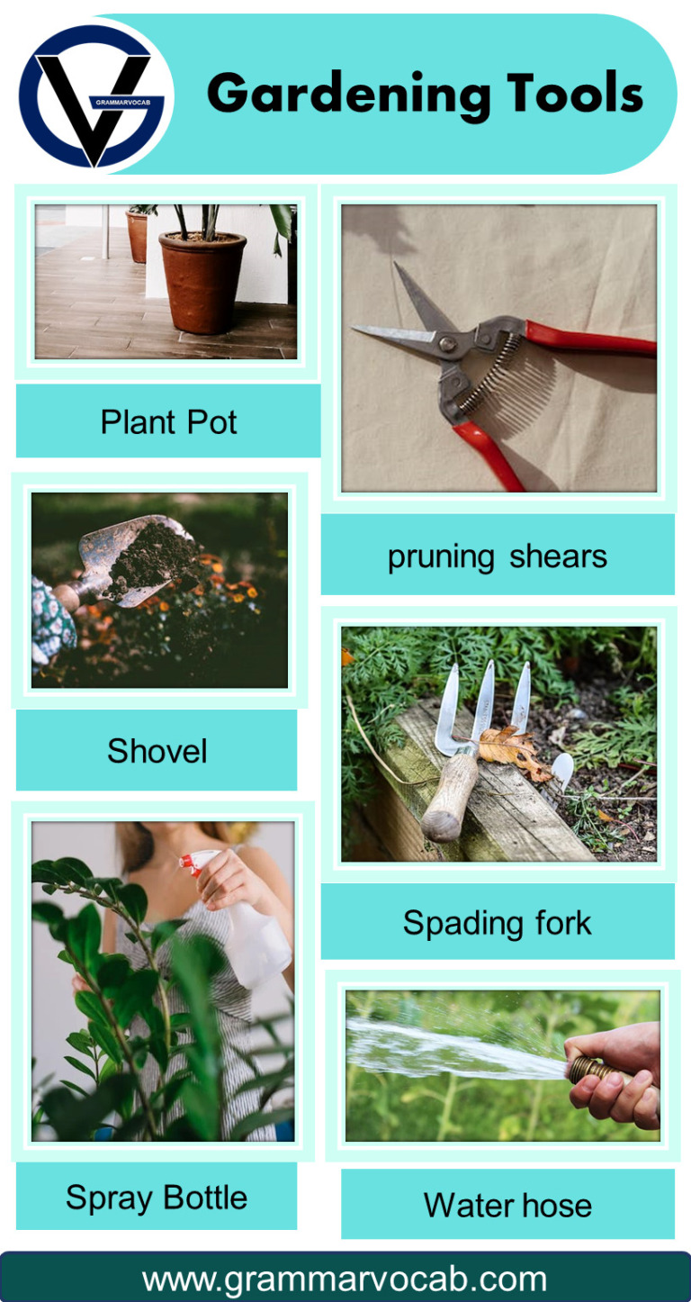 Gardening Vocabulary: Gardening Activities and Tools - GrammarVocab