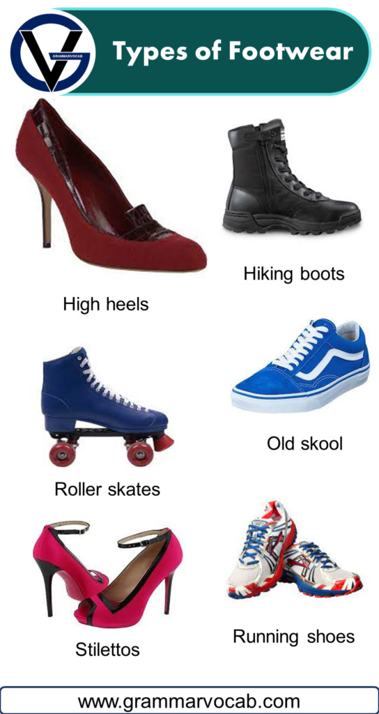 Types of Footwear: Boots, Heels and Athletic Shoes - GrammarVocab