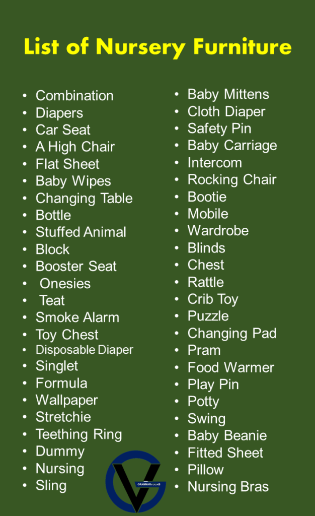 List of Nursery Furniture | Pictures - GrammarVocab