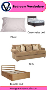 List of Bedroom Vocabulary in English | Pictures - GrammarVocab
