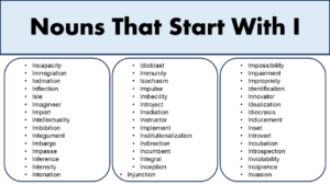 List of Nouns That Start With I - List Of Nouns - GrammarVocab