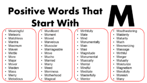 Positive Words That Start With M - GrammarVocab