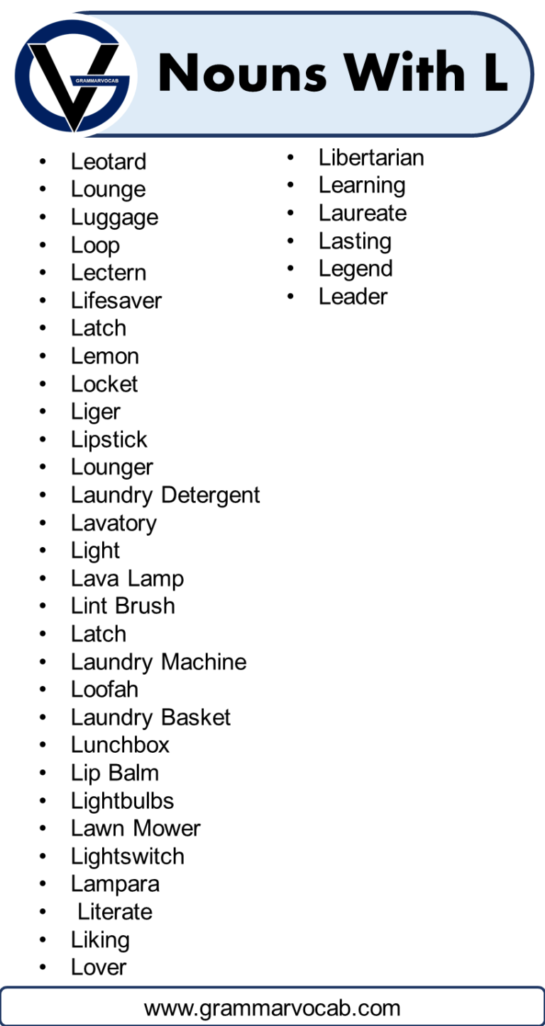 List of Nouns That Start With L - GrammarVocab