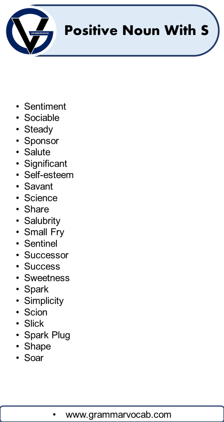 List of Nouns That Start With S - GrammarVocab