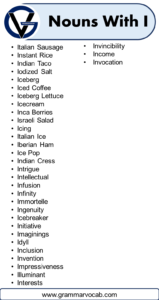List of Nouns That Start With I - List Of Nouns - GrammarVocab
