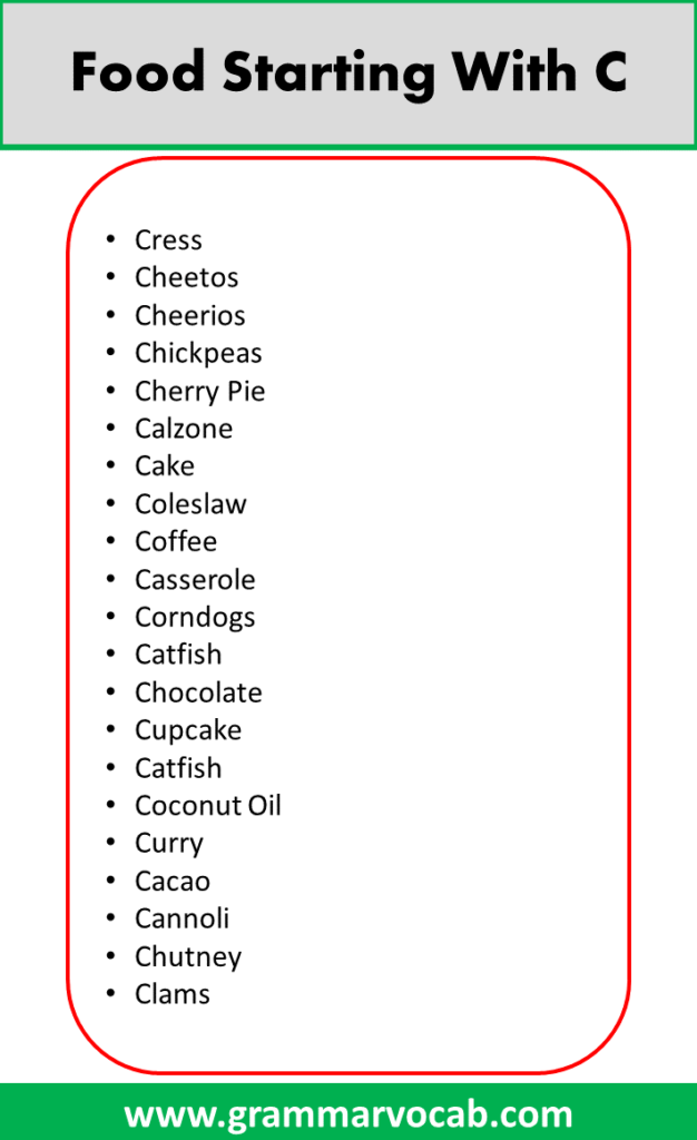 List of Nouns Starting With C - GrammarVocab