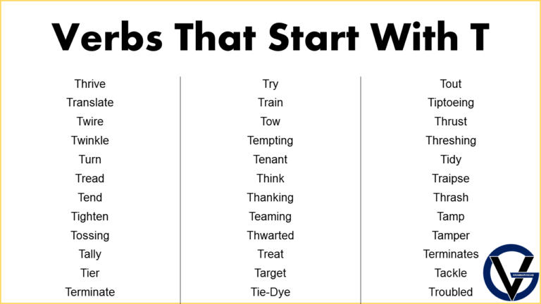 Verbs That Start With T - GrammarVocab