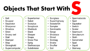 Objects That Start With S - GrammarVocab