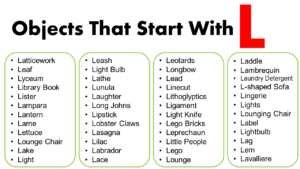 Objects That Start With L - GrammarVocab