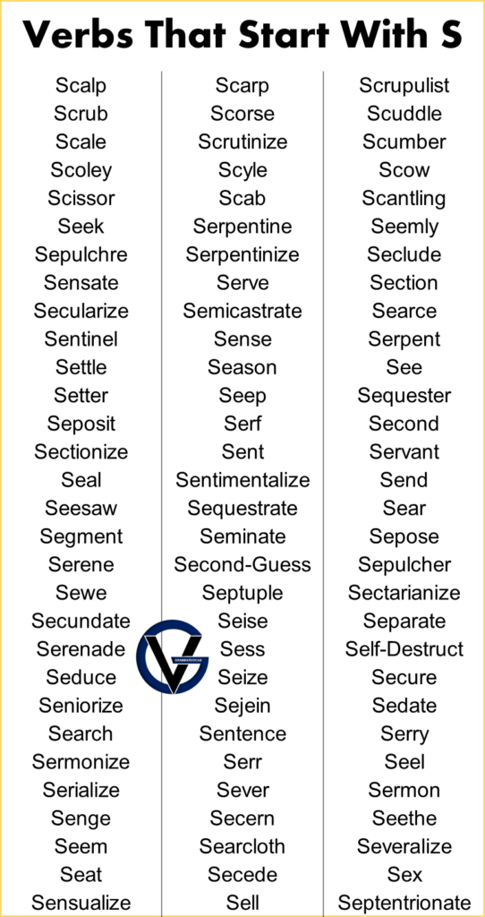 Verbs That Start With S - GrammarVocab