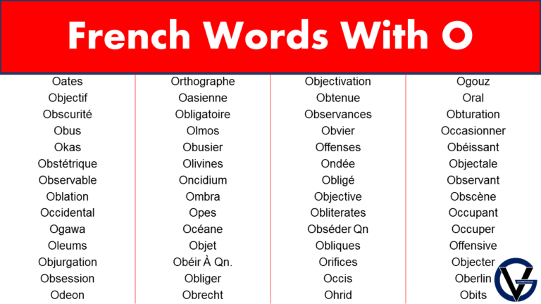 French Words Starting With O - GrammarVocab