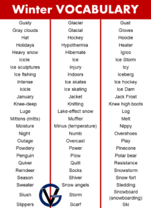 Vocabulary about winter - GrammarVocab