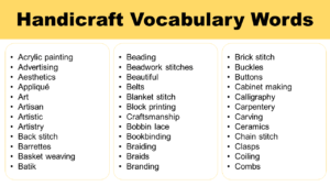 List of Handicraft Vocabulary Words - GrammarVocab