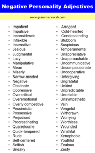 List of Personality Describing Adjectives - GrammarVocab