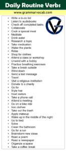Daily Routine Verbs List - GrammarVocab
