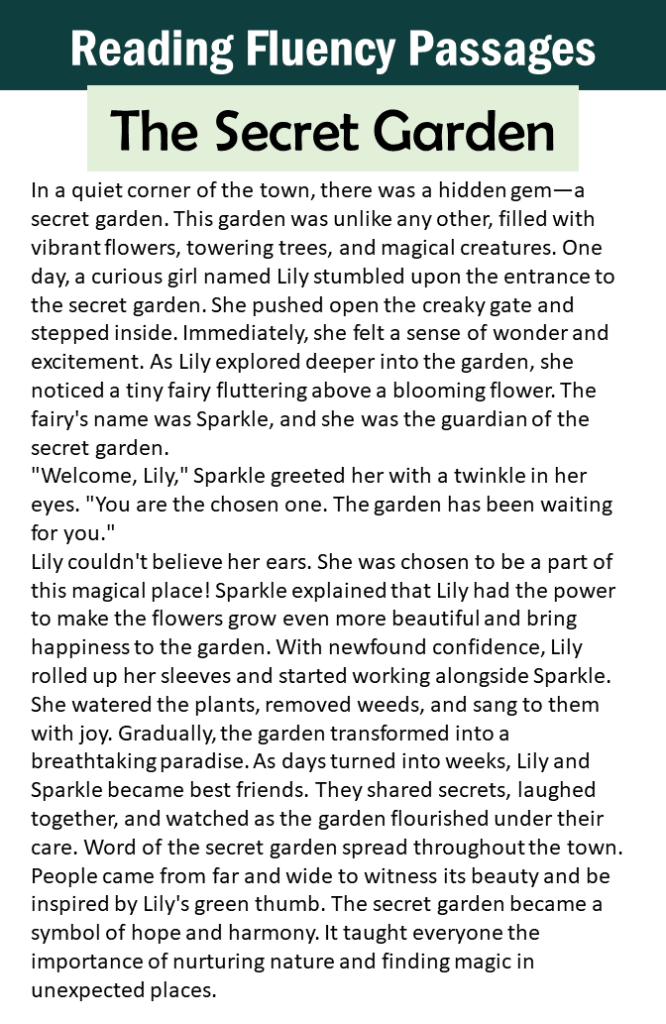 2nd Grade Reading Fluency Passages PDF GrammarVocab