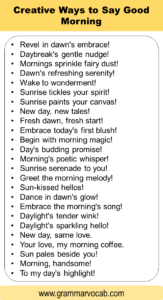 Ways to Say Good Morning: Unique, Cute, & Funny - GrammarVocab