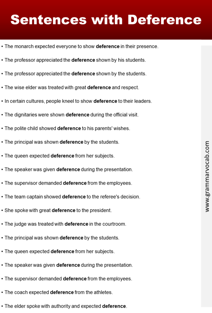 English Sentences with Deference - GrammarVocab